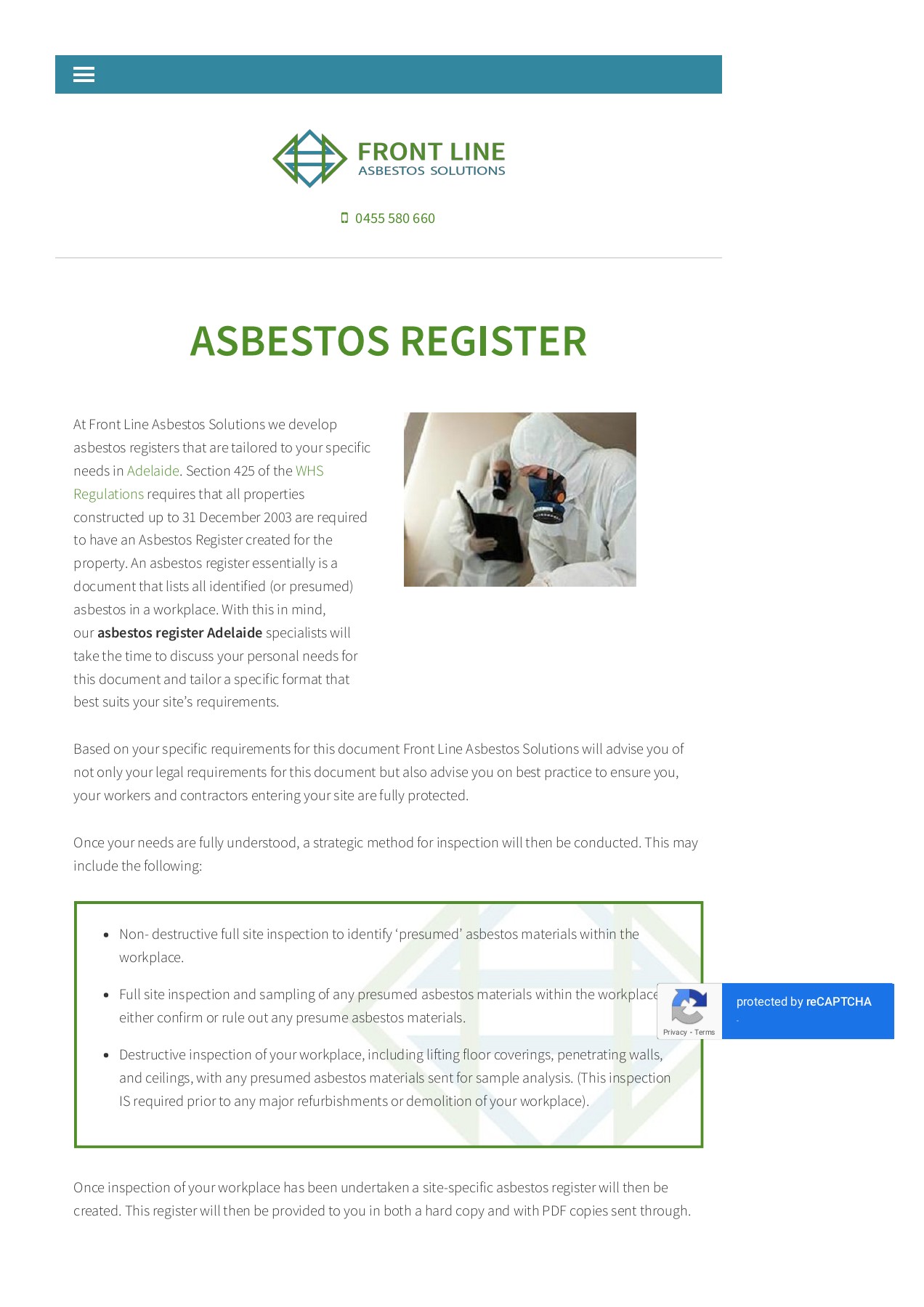 Asbestos Register Adelaide - Front Line Asbestos - Page 1 - 3 | Flip ...
