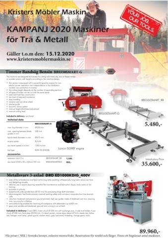 Kampanj 2020 av snickeri och metall maskiner