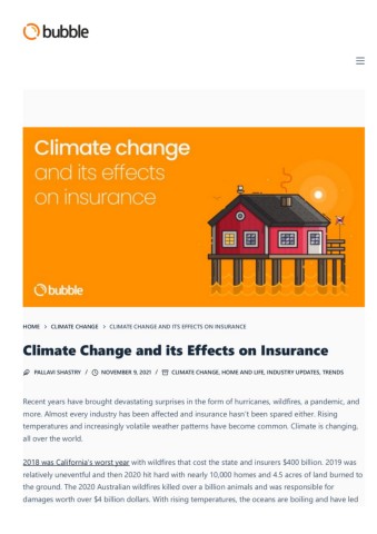 Climate change effects on insurance | home insurance | Bubble insurance ...