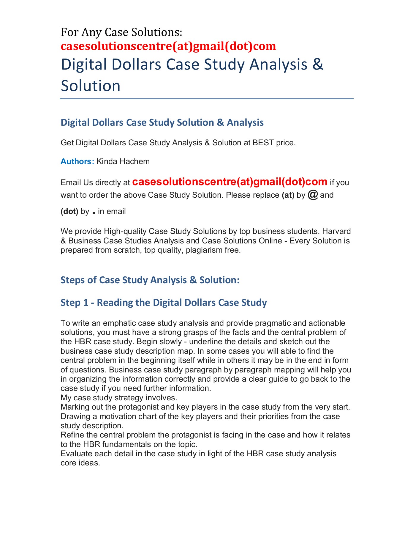 Digital Dollars Darden Case Study Solution & Analysis - Darden Case Study Solution Analysis ...