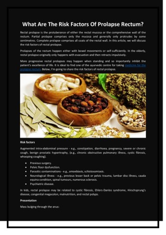 What Are The Risk Factors Of Prolapse Rectum