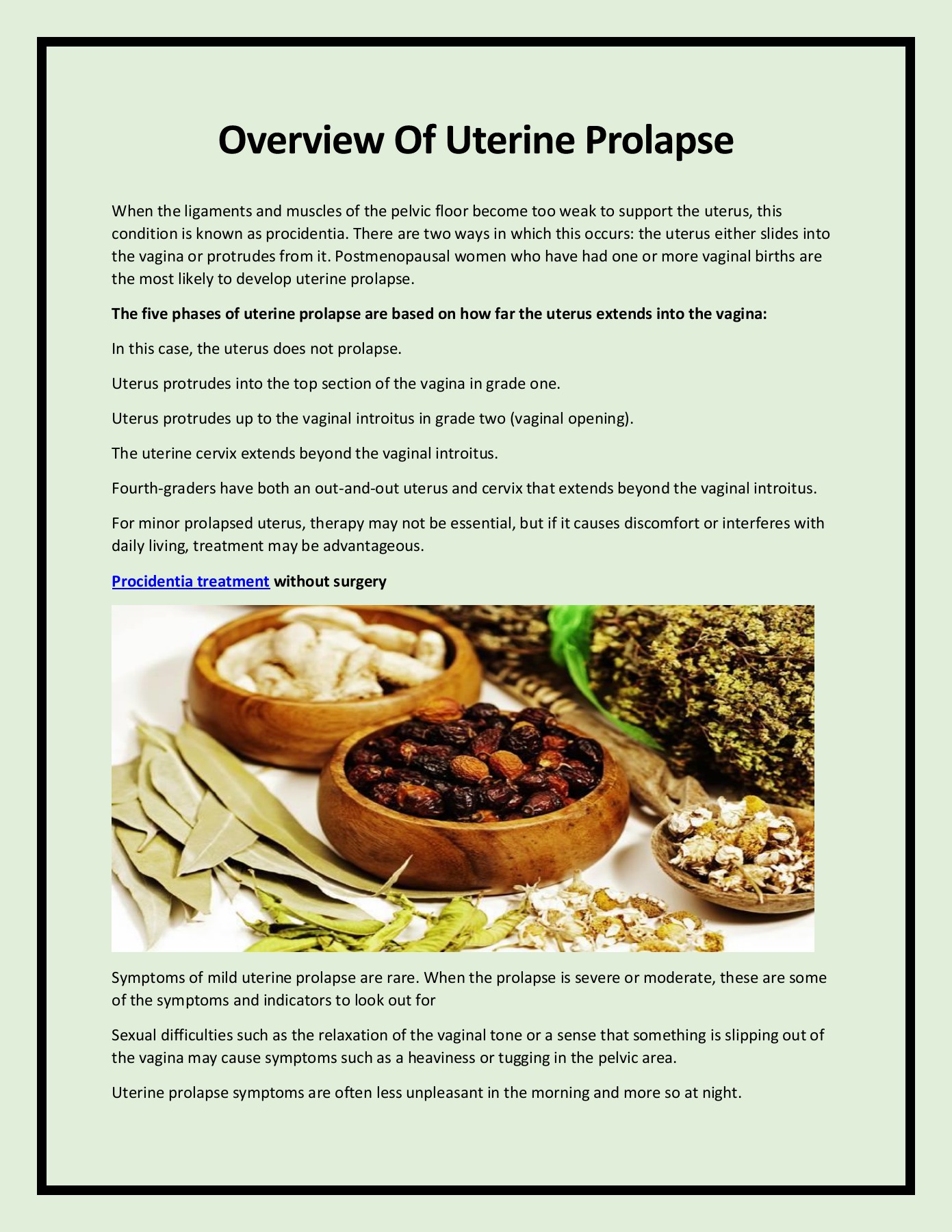 Overview Of Uterine Prolapse - Rohan Gupta - Page 1 - 2 | Flip PDF ...