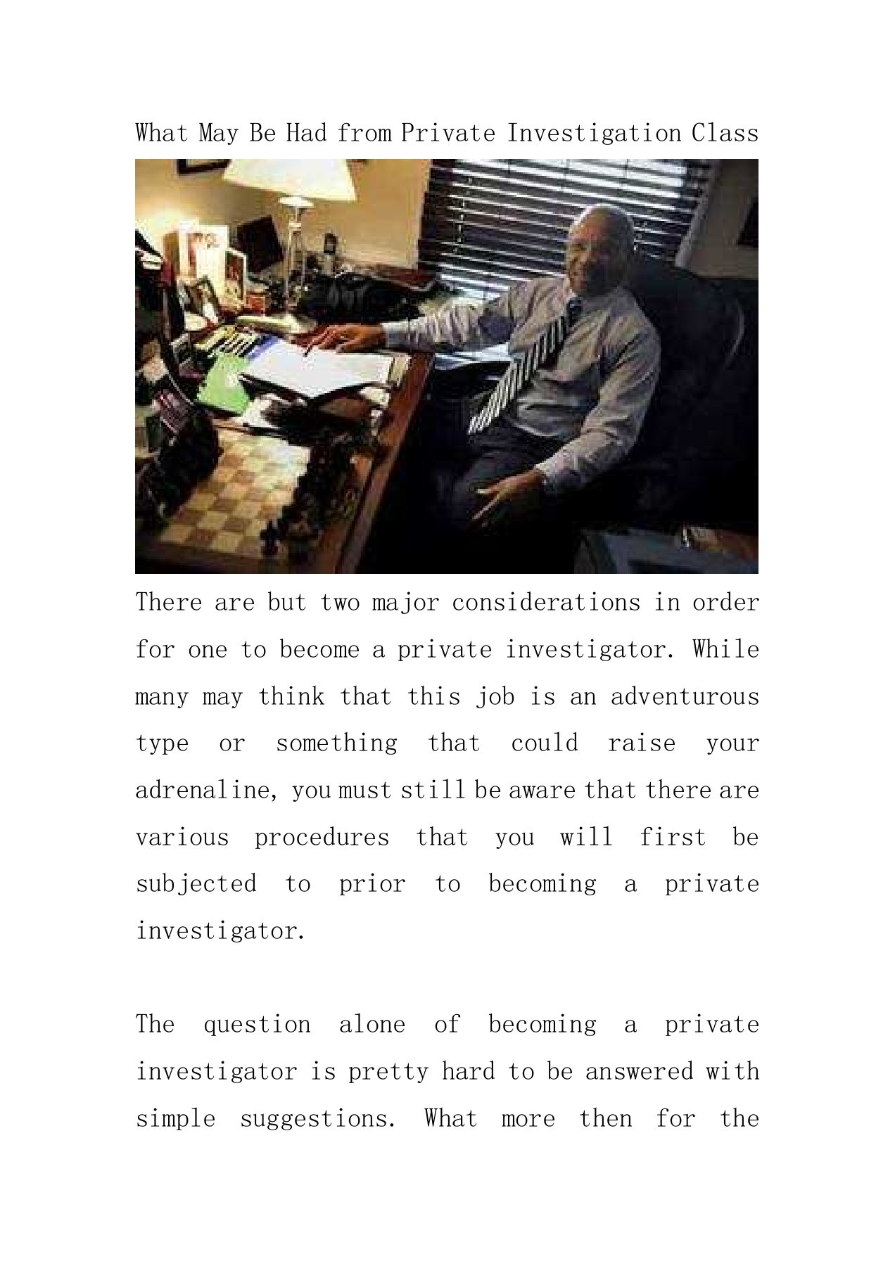 What May Be Had from Private Investigation Class - roxanne - Page 1 - 5 | Flip PDF Online | PubHTML5