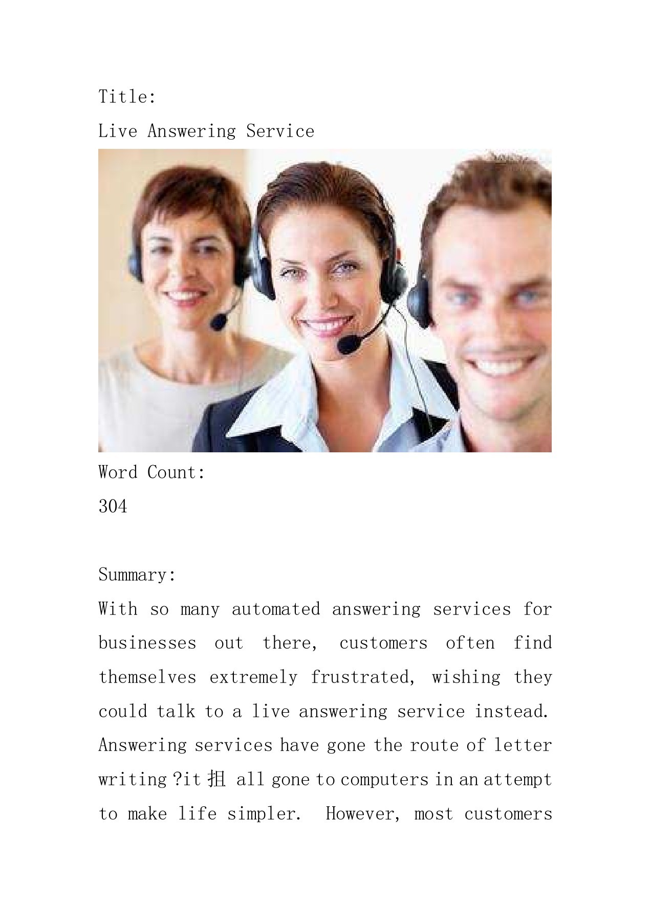 Live Answering Service - roxanne - Page 1 - 4 | Flip PDF Online | PubHTML5