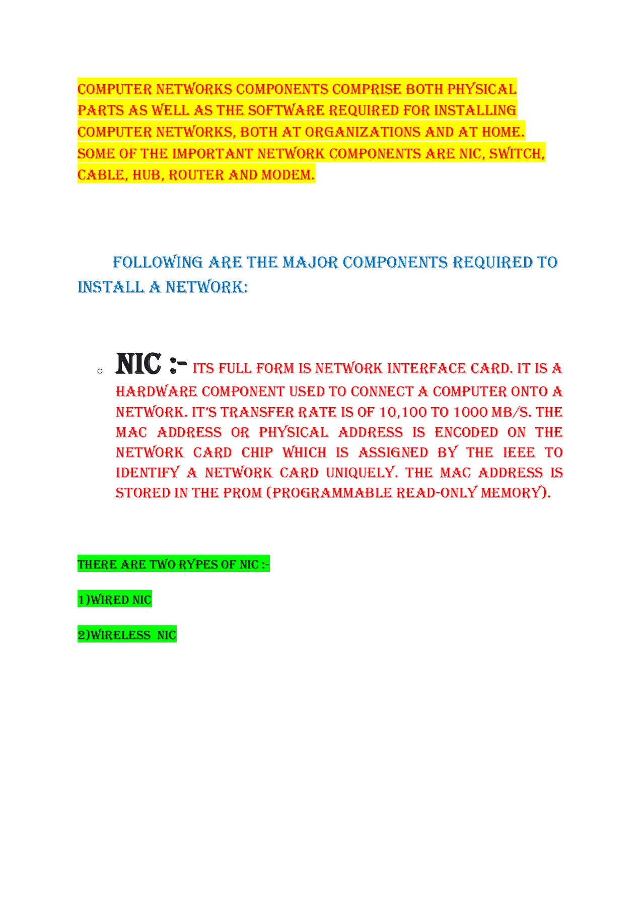 Network Components - Ayaan Bhushan - Page 1 - 5 | Flip PDF Online | PubHTML5