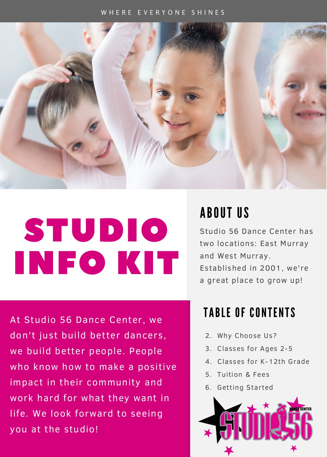 2021-22 Studio 56 Dance Center Info Kit - amy - Page 1 - 7 | Flip PDF ...