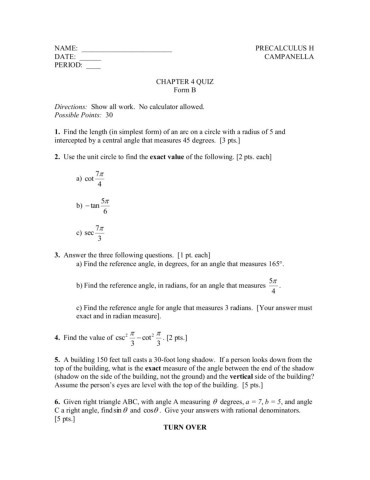 Chapter 4 Quiz Form B - Christopher Campanella - Page 1 - 2 | Flip PDF ...