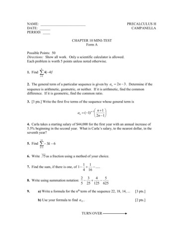 Chapter 10 Mini-Test Form A - Christopher Campanella - Page 1 - 2 ...