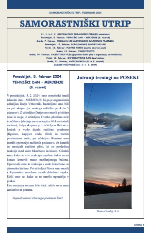 Samorastniški utrip, februar 2024