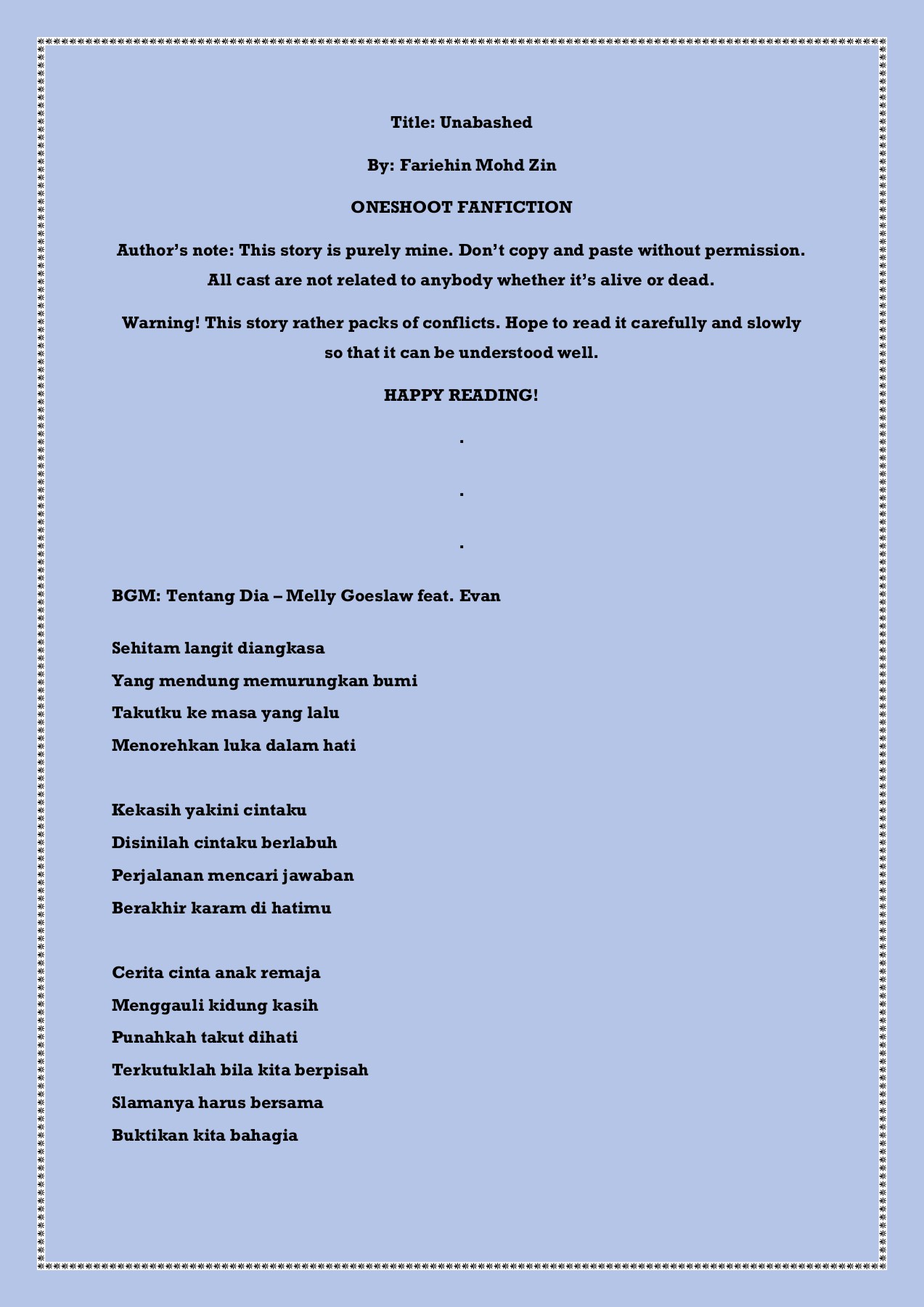 Unabashed - Siti Nurrfariehin - Page 1 - 16 | Flip PDF Online | PubHTML5