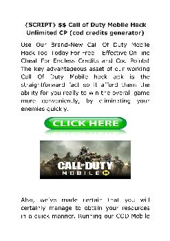 {SCRIPT} Call of Duty Mobile Hack Unlimited CP (cod credits generator)