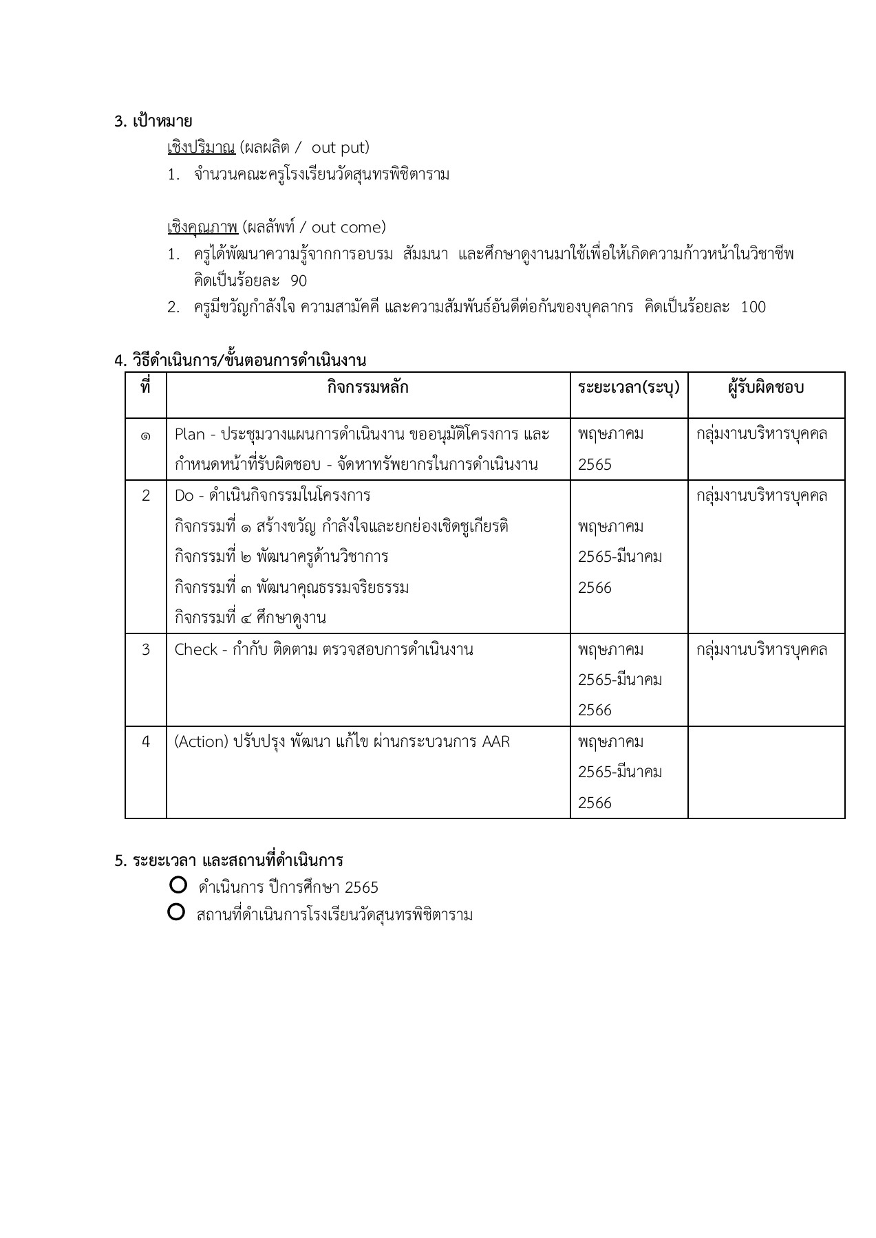 แผนปฏิบัติการโรงเรียนวัดสุนทรพิชิตาราม 2565 - KruMag latchaya - หน้า ...
