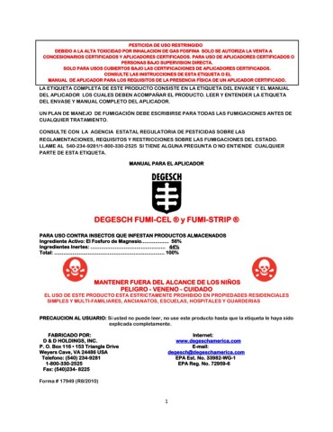 Degesch América - Fumi-Cel y fumi strip- español - Grupo Preserve ...