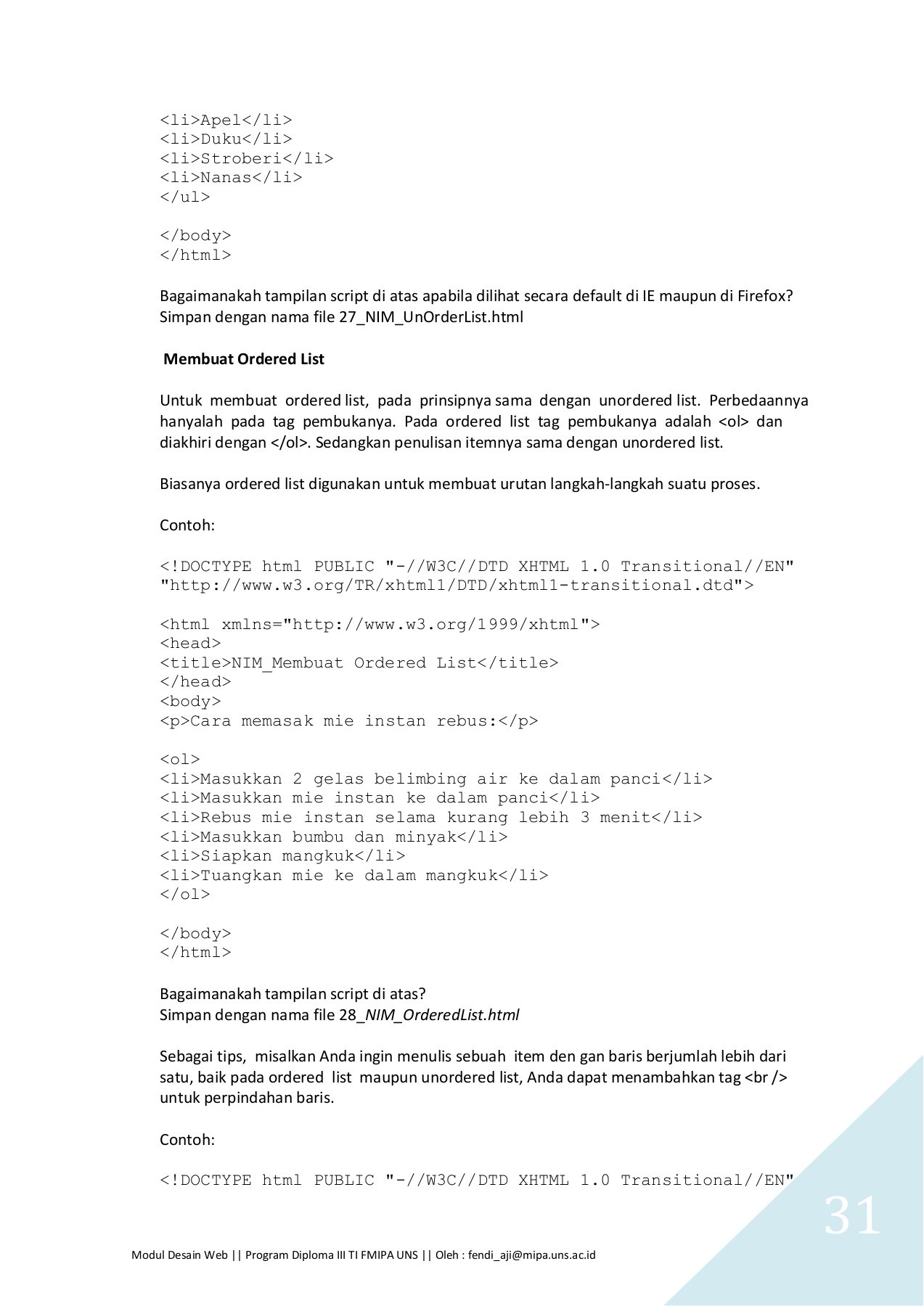 Modul Design Web - amandajgby - Halaman 31 | PDF Online | PubHTML5