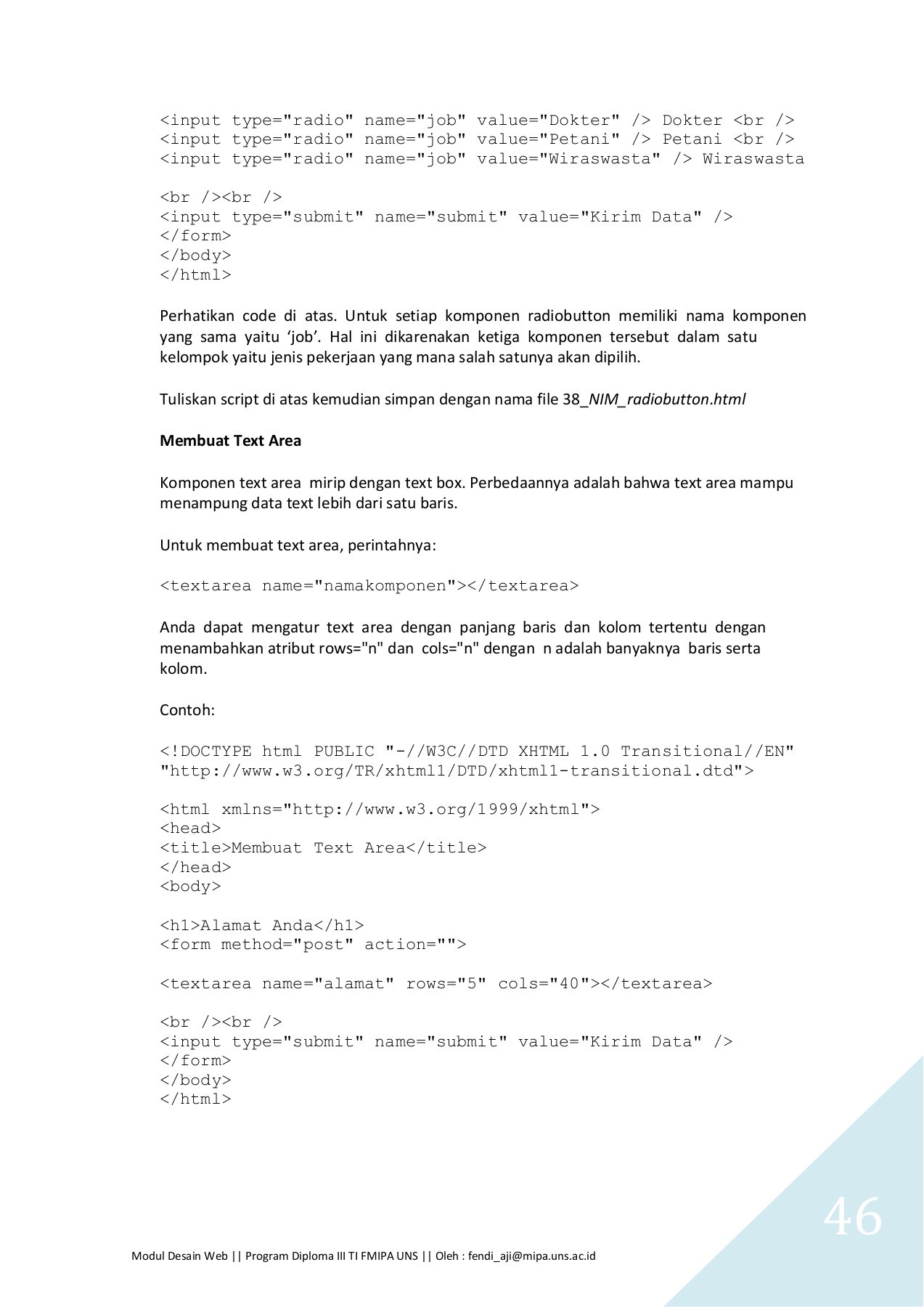 Modul Design Web - amandajgby - Halaman 46 | PDF Online | PubHTML5