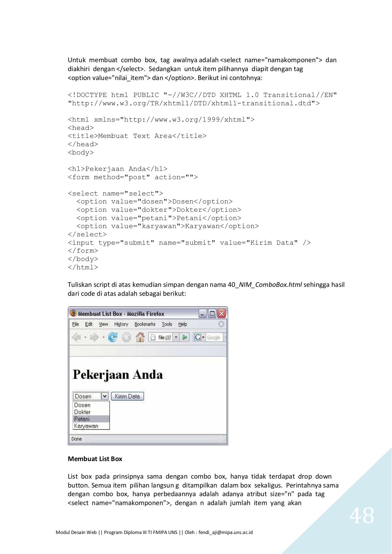 Modul Design Web - amandajgby - Halaman 48 | PDF Online | PubHTML5