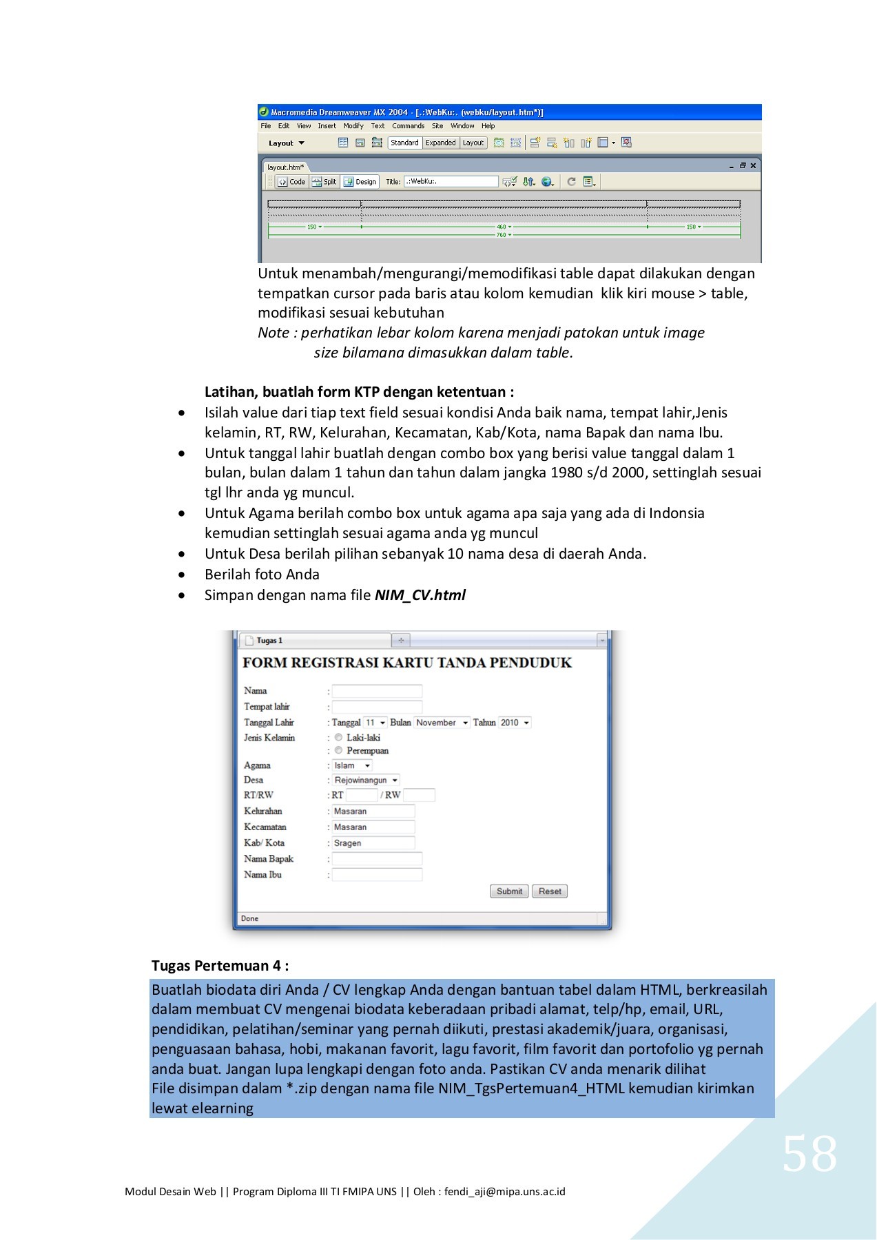 Modul Design Web - amandajgby - Halaman 58 | PDF Online | PubHTML5