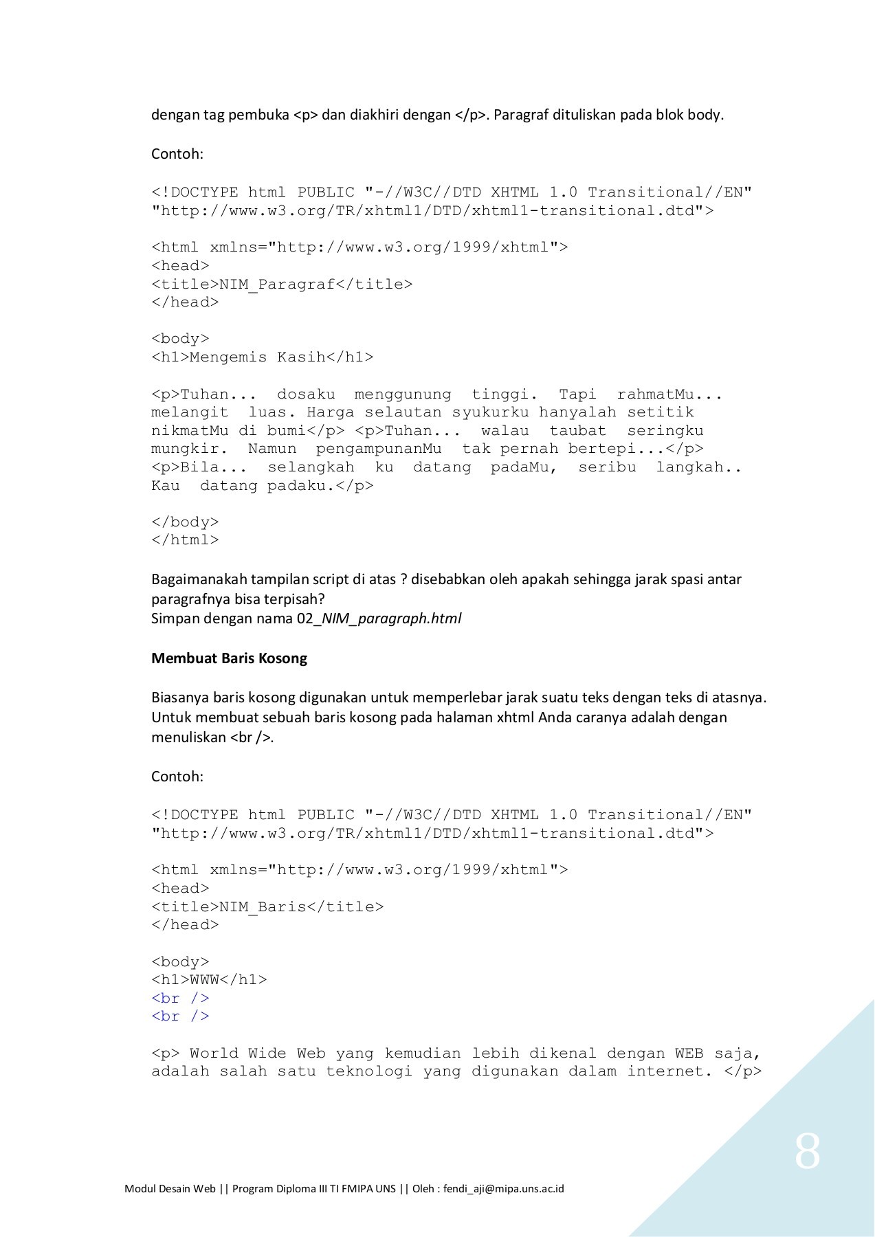 Modul Design Web - amandajgby - Halaman 8 | PDF Online | PubHTML5
