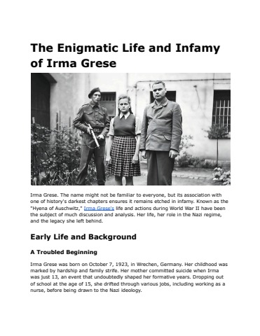 The Enigmatic Life and Infamy of Irma Grese
