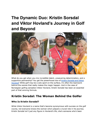 The Dynamic Duo_ Kristin Sorsdal and Viktor Hovland’s Journey in Golf ...