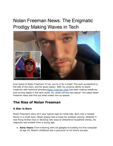 Nolan Freeman News_ The Enigmatic Prodigy Making Waves in Tech