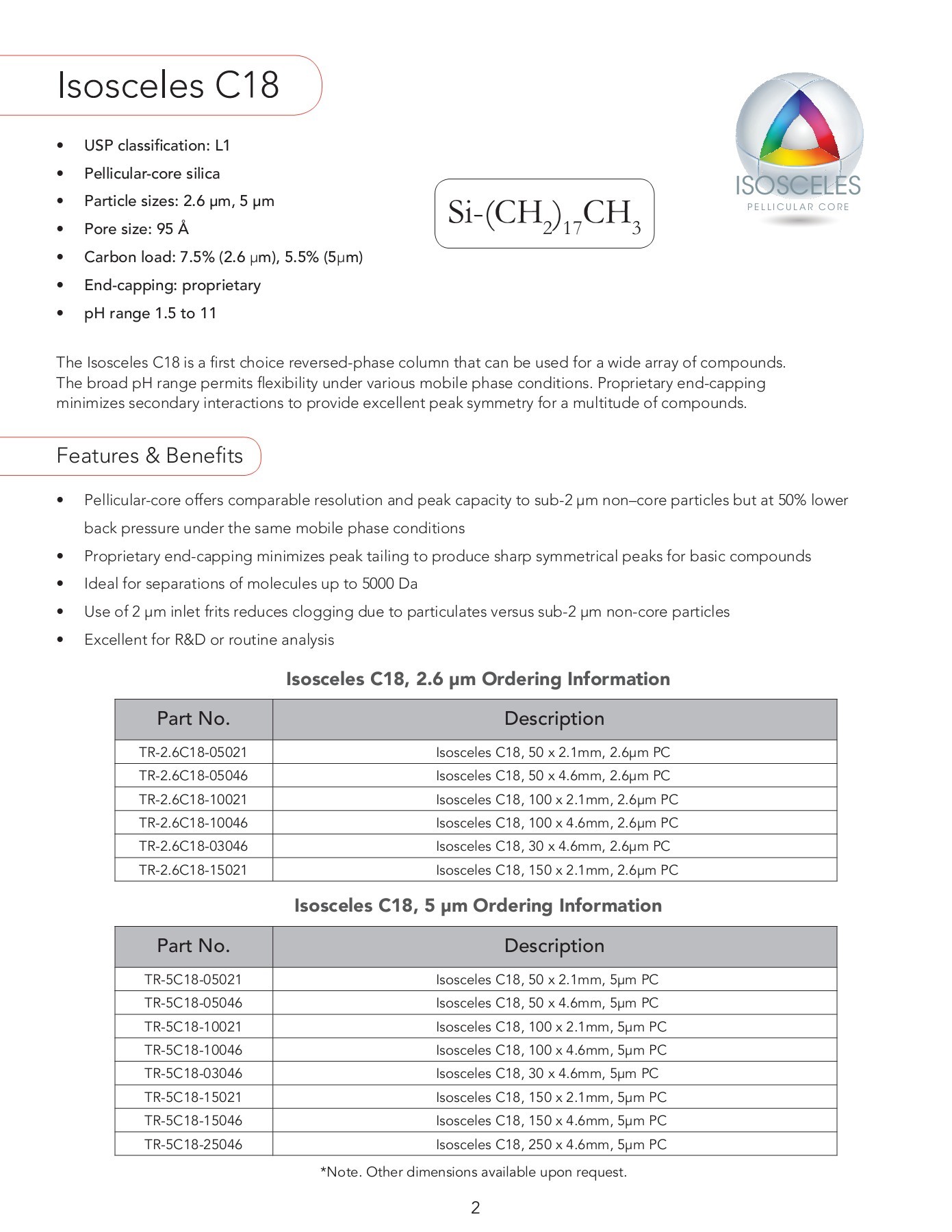 Isosceles Pellicular Core Columns - Canadian Life Science - Page 4 ...