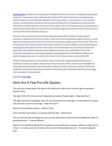 Pro life quotes underneath - davidsmith12145 - Page 1 - 3 | Flip PDF ...