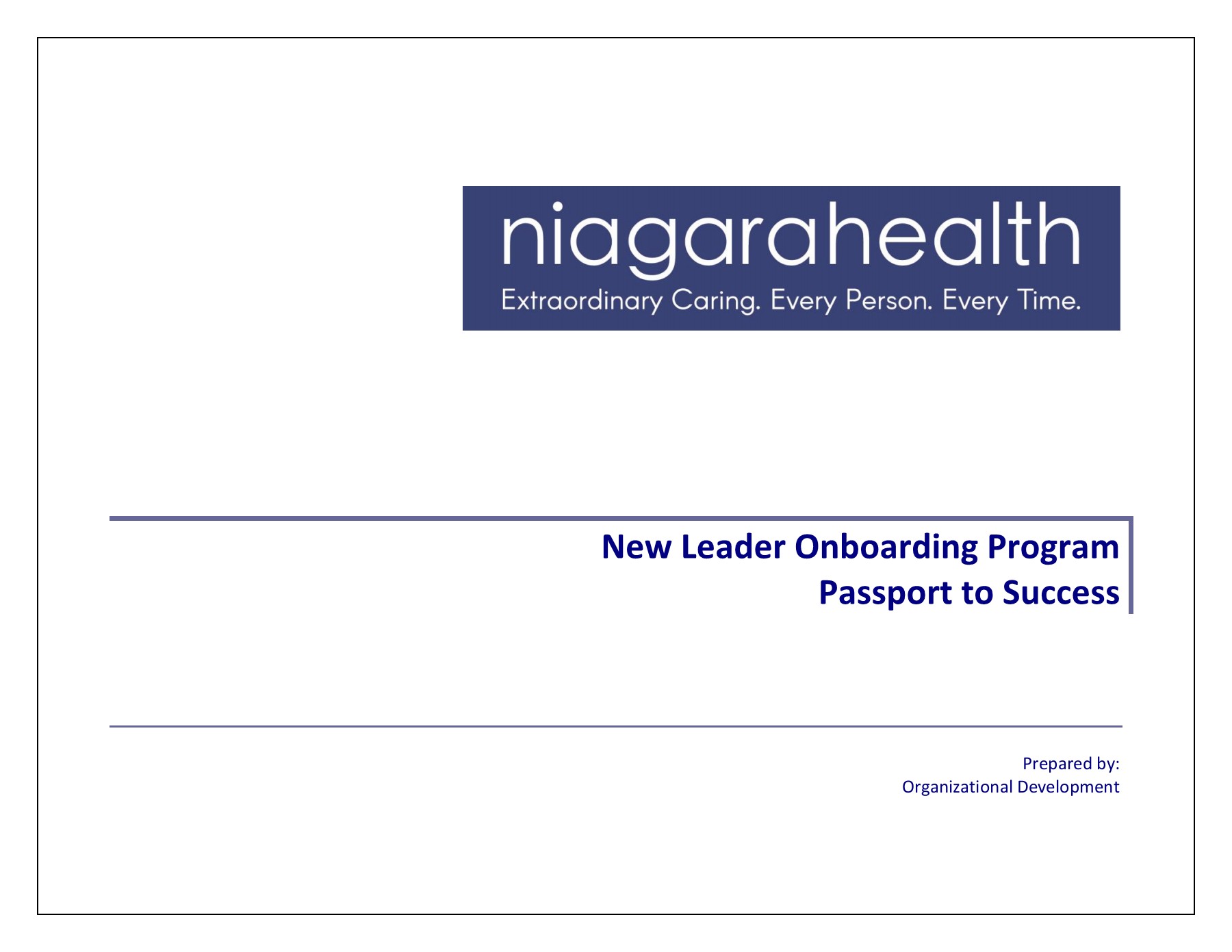 New Leader Onboarding Program Passport to Success - julie.campbell2 ...
