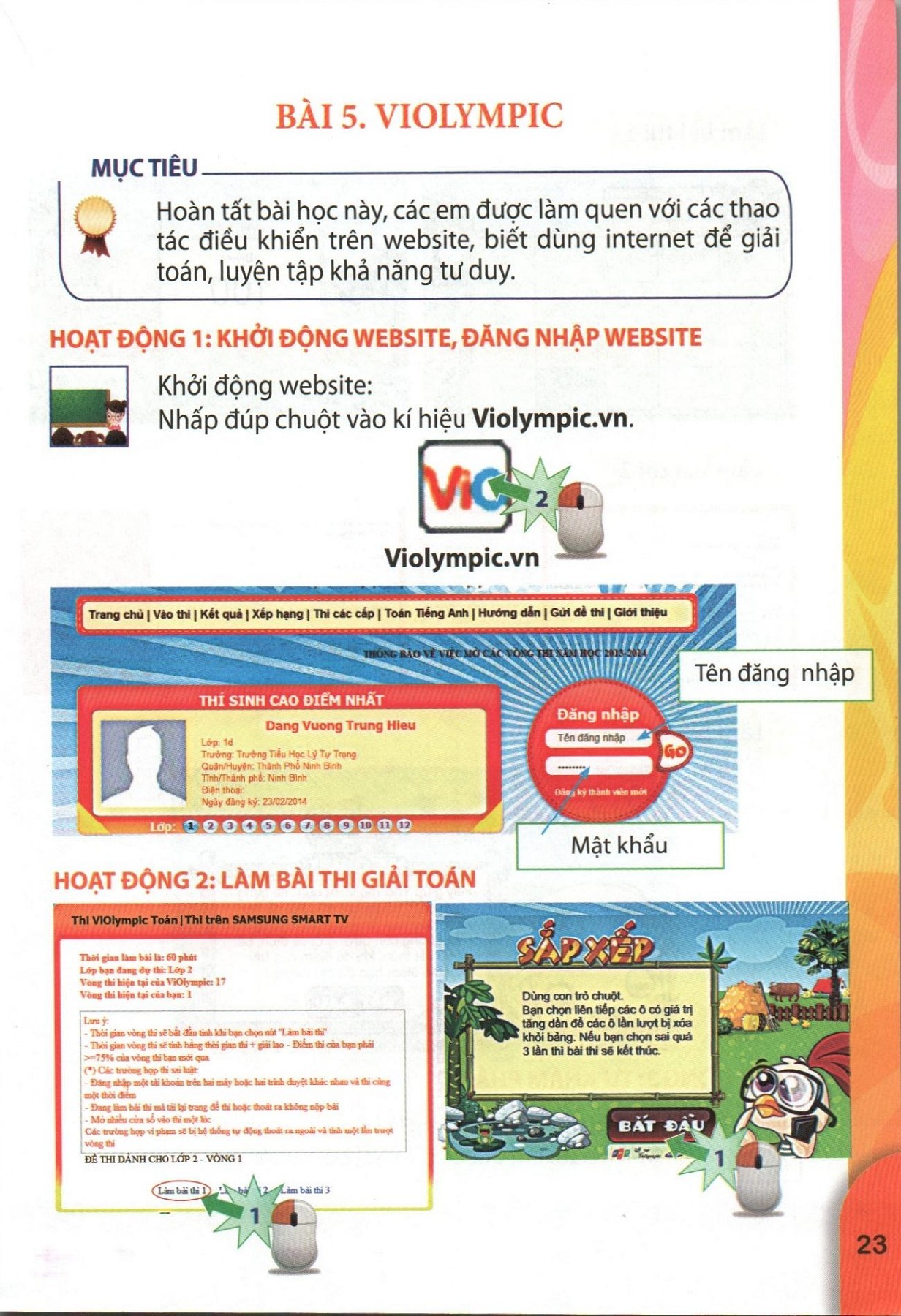 Luyện tập Tin học lớp 2 - Tập 1 - Lệ Thi - Trang 23 | PDF lật trang trực tuyến | PubHTML5