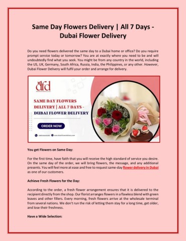 Same Day Flowers Delivery