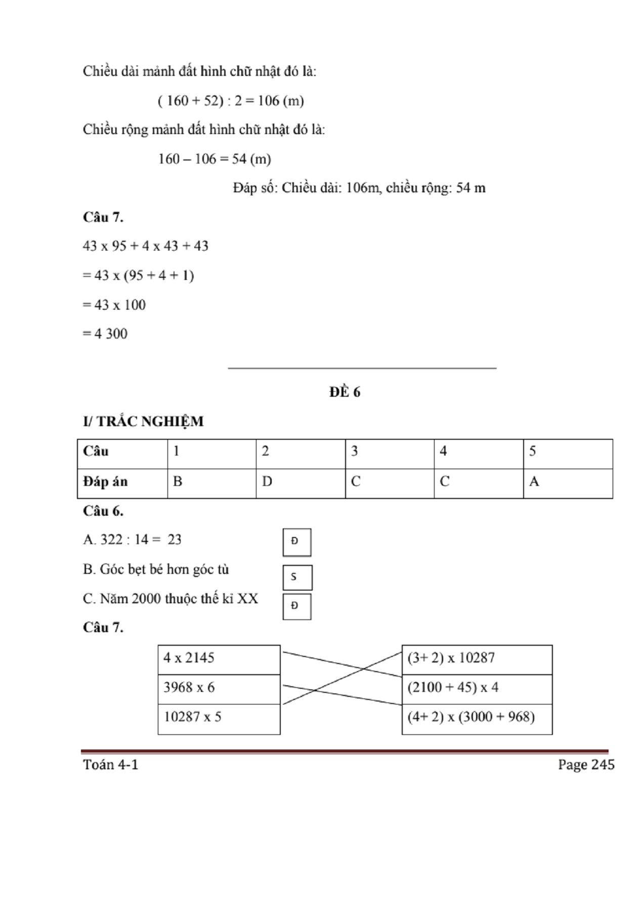 Phieu bai tap - luyen thi hoc ky 1 toan 4 nam 2021-2022 - Thi Hang Le - Trang 245 | PDF lật ...