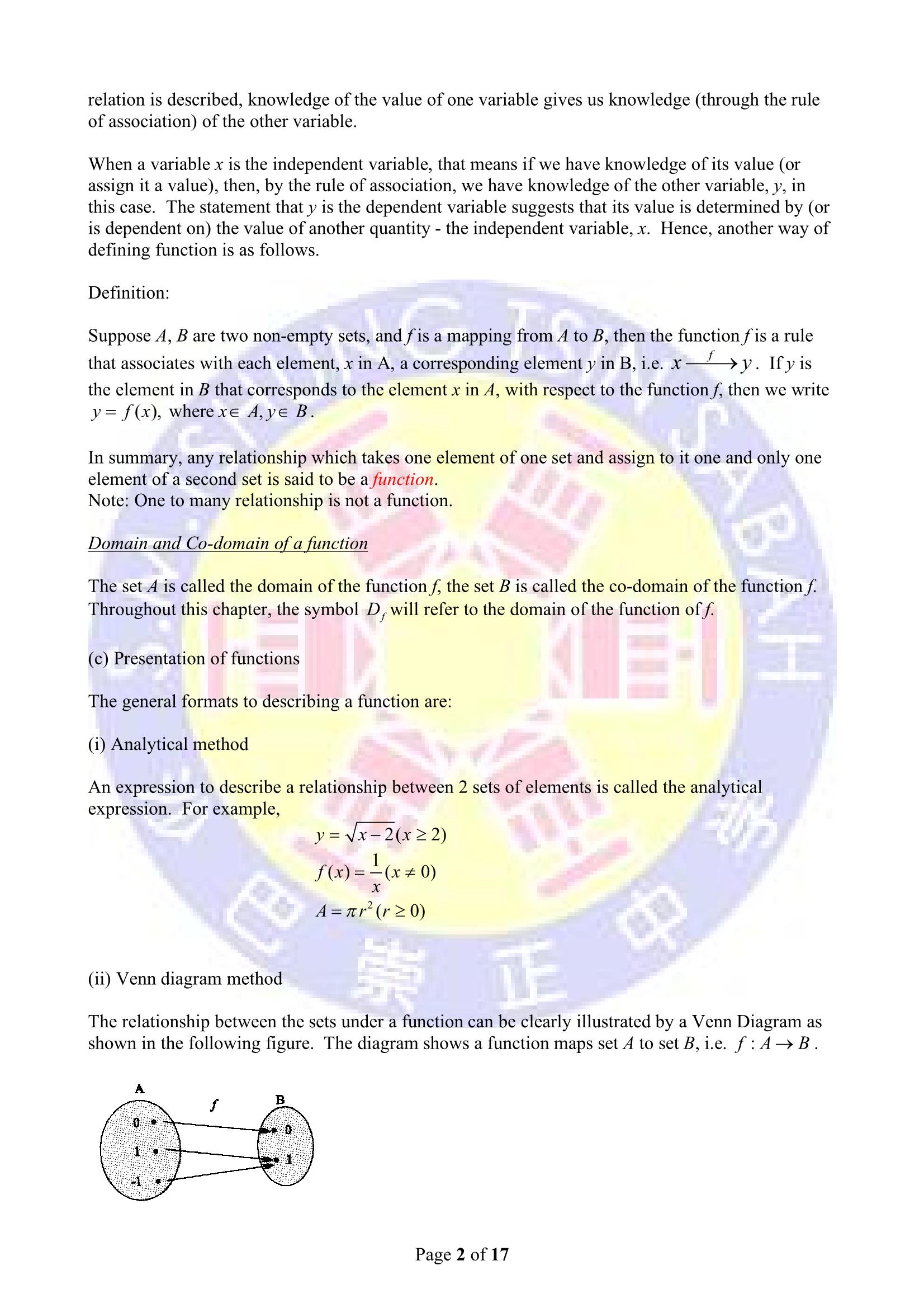 Chapter1 Functions - acad1_wongsaywai - Page 2 | Flip PDF Online | PubHTML5