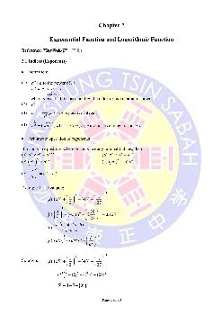 Chapter 2 Exponential Function and Logarithmic Function