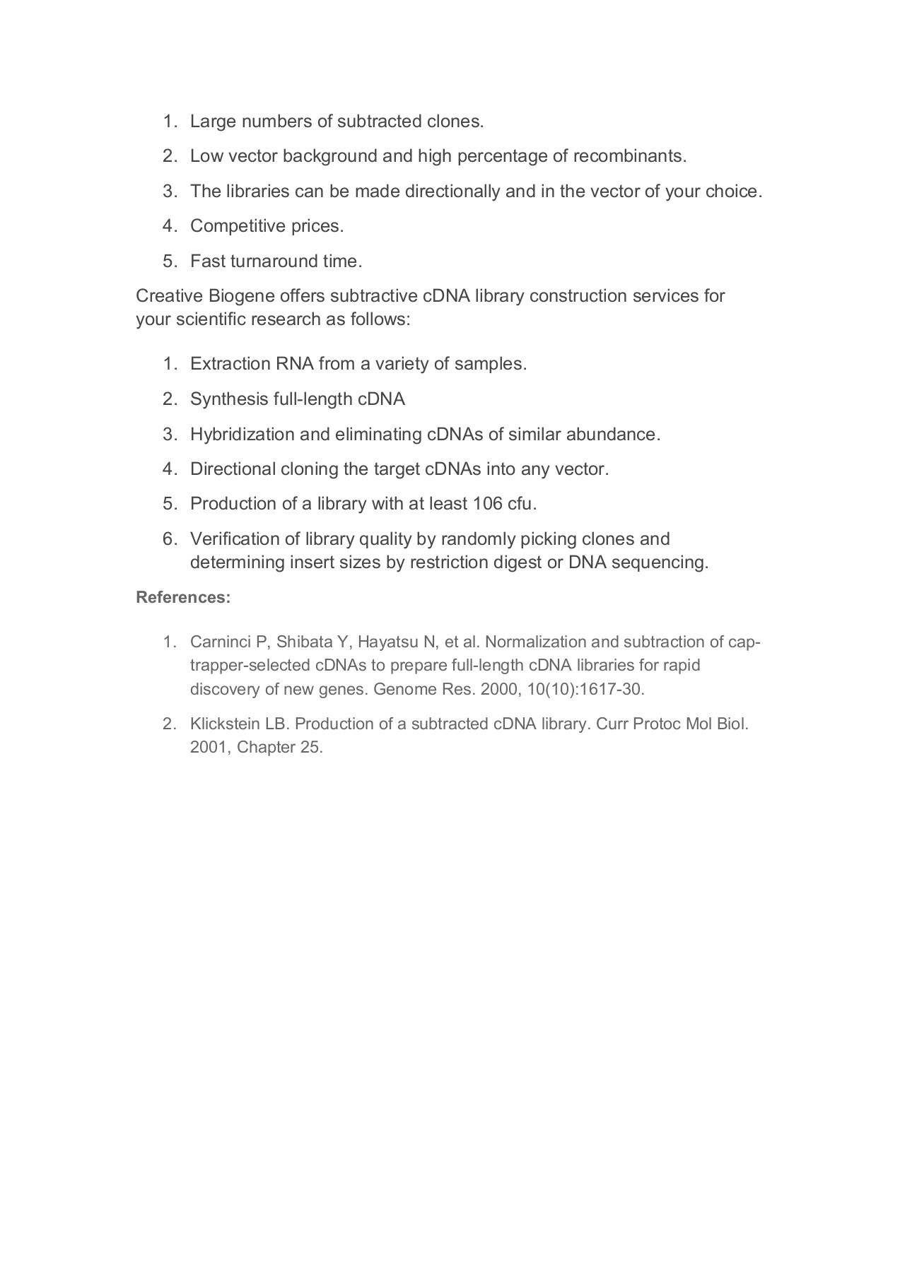 Subtractive cDNA Library Construction Service - Barbara Lopez - Page 2 ...