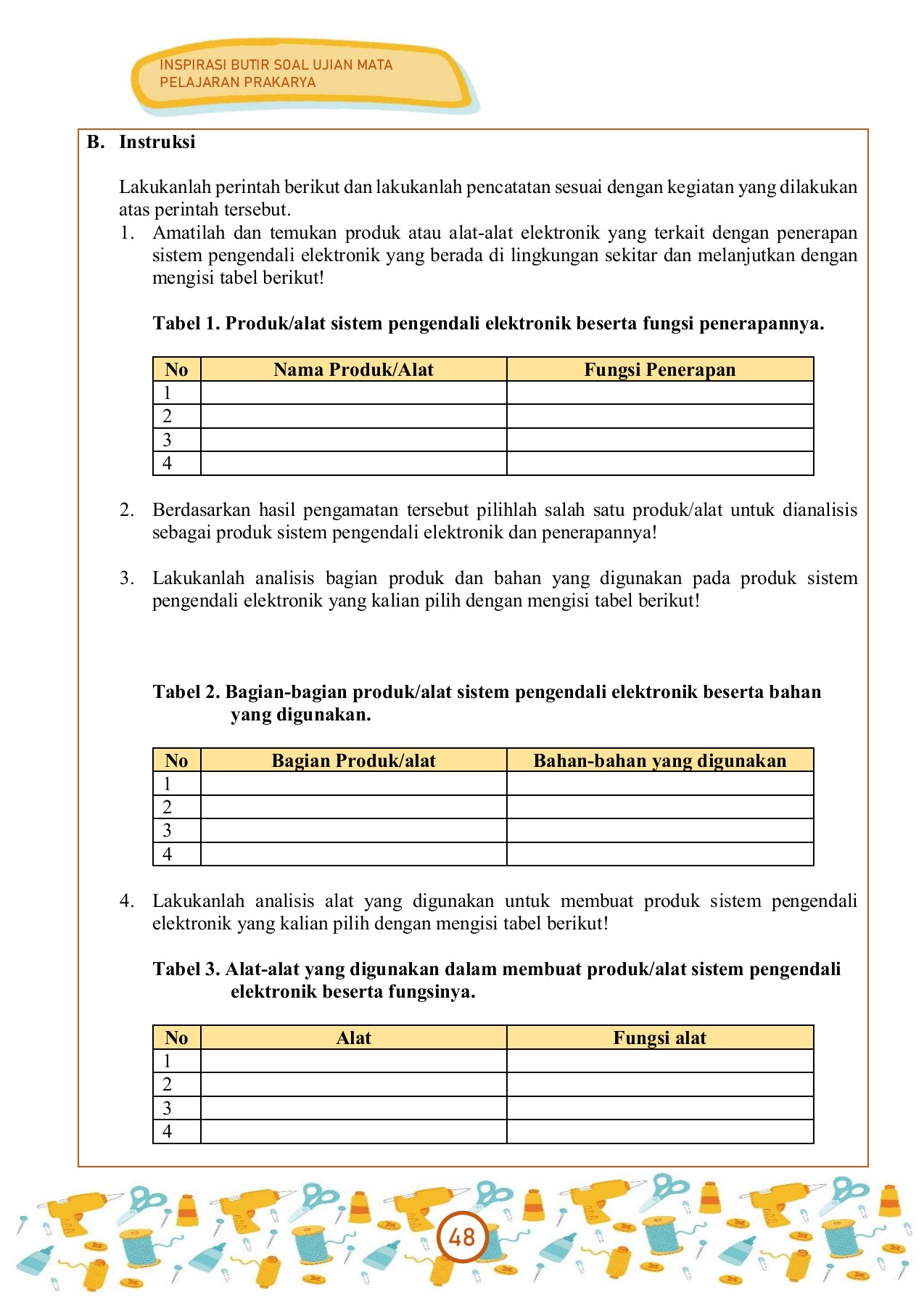 Dokumen Inspirasi Contoh Soal Ujian Prakarya - Sitti Inniyah - Halaman ...