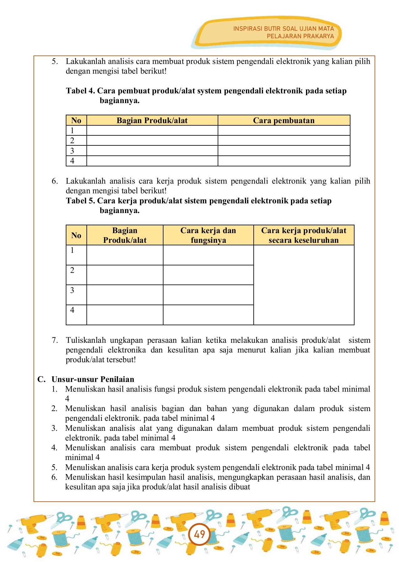 Dokumen Inspirasi Contoh Soal Ujian Prakarya - Sitti Inniyah - Halaman ...