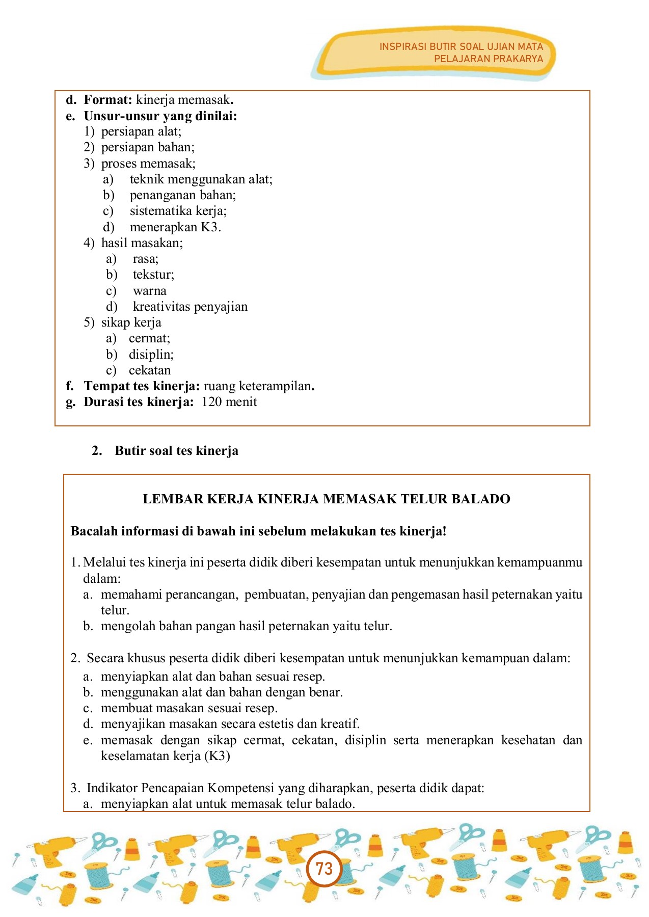 Dokumen Inspirasi Contoh Soal Ujian Prakarya - Sitti Inniyah - Halaman ...