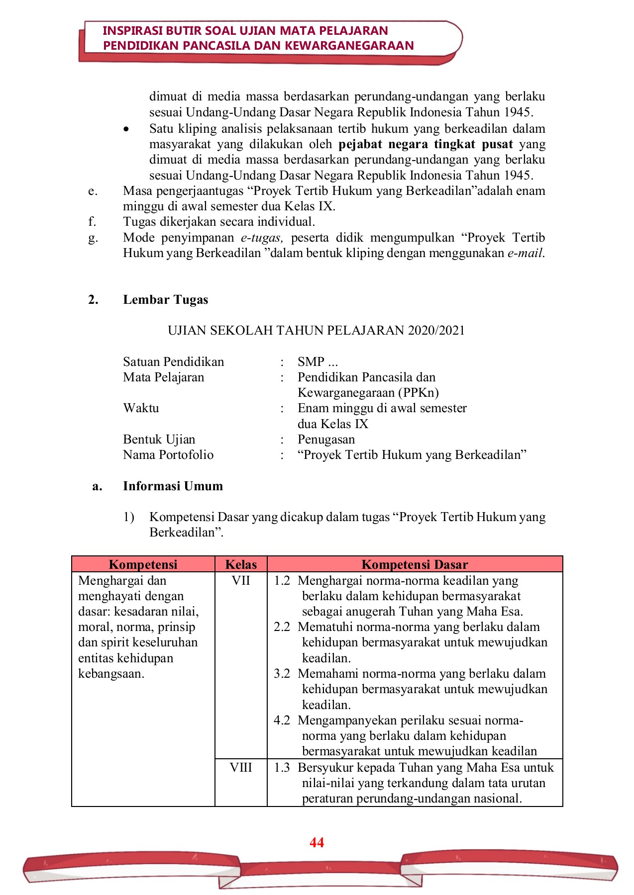 Dokumen Inspirasi Contoh Soal Ujian PPKN - Sitti Inniyah - Halaman 51 ...