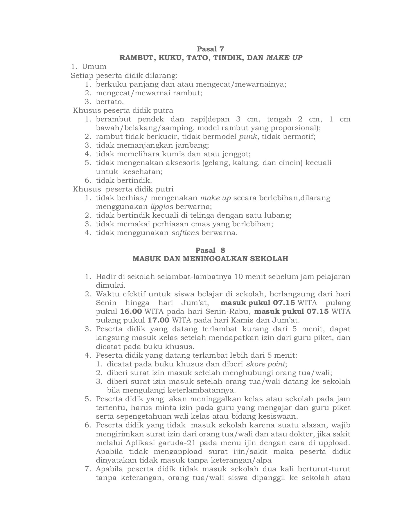 Tata Tertib dan Tata Krama Peserta Didik - Sar tono - Kaca 5 | PDF Online | PubHTML5