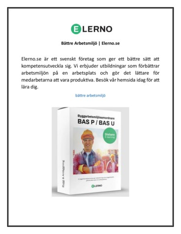 Bättre Arbetsmiljö Elerno.se
