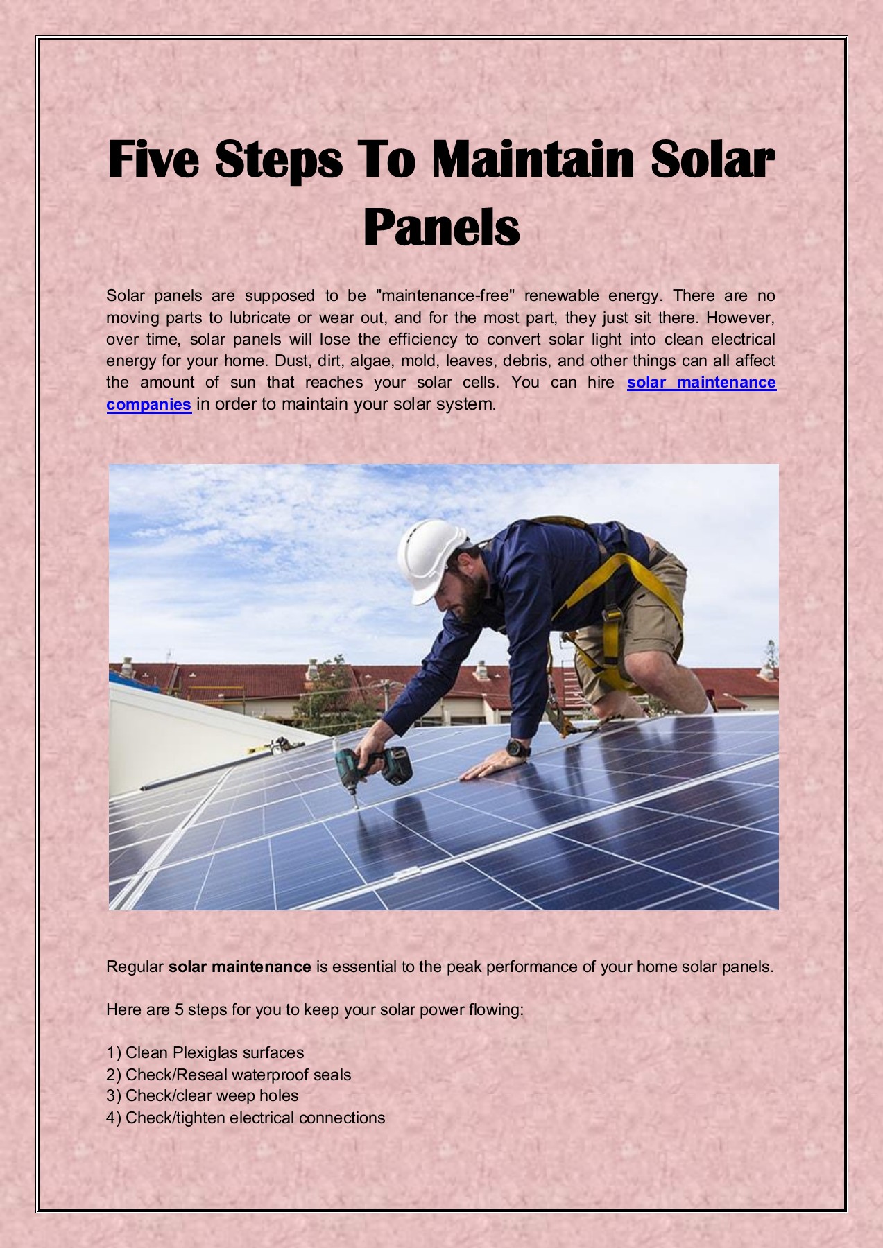 Five Steps To Maintain Solar Panels - Peter Powell - Page 1 - 3 | Flip ...