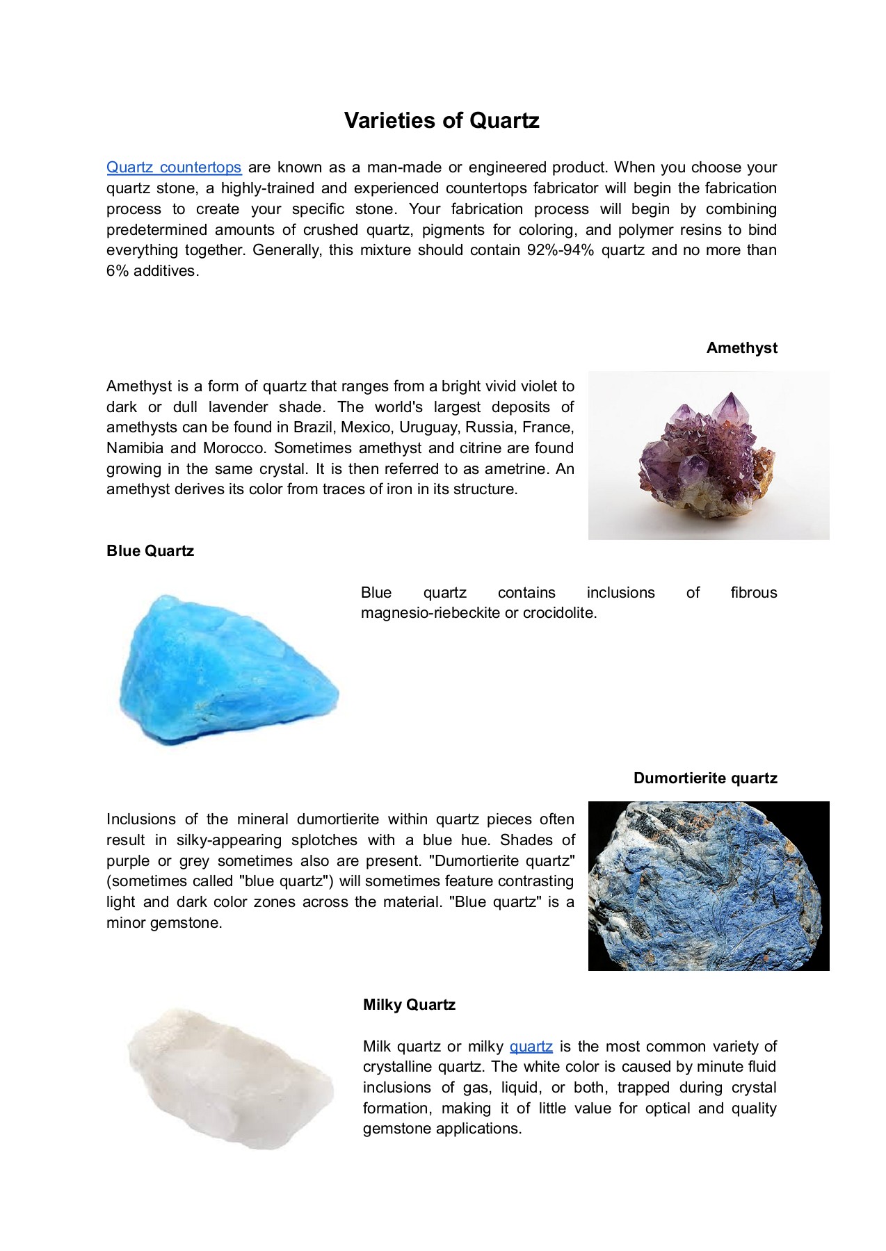 Varieties of Quartz - granitedepotoflexington - Page 1 - 1 | Flip PDF ...