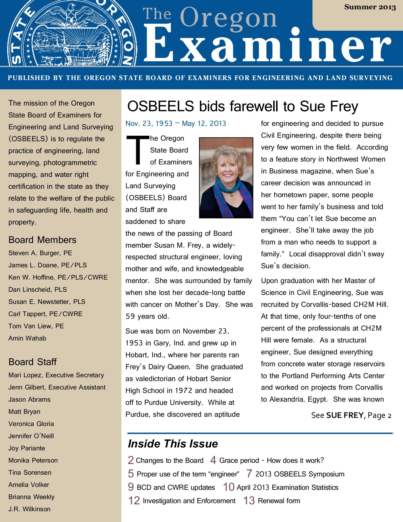 2013 Summer // OSBEELS: The Oregon Examiner - VanNormanK - Page 1 - 16 ...