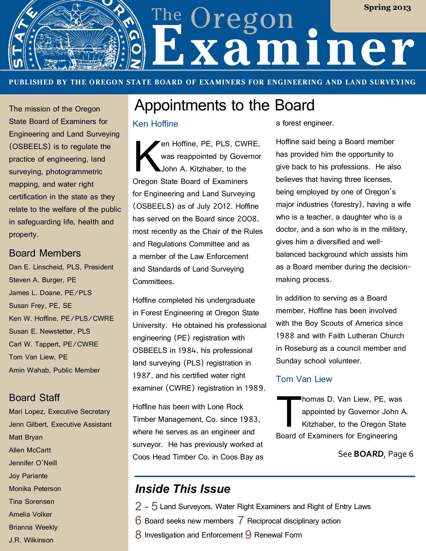 2013 Spring // OSBEELS: The Oregon Examiner - VanNormanK - Page 1 - 12 ...