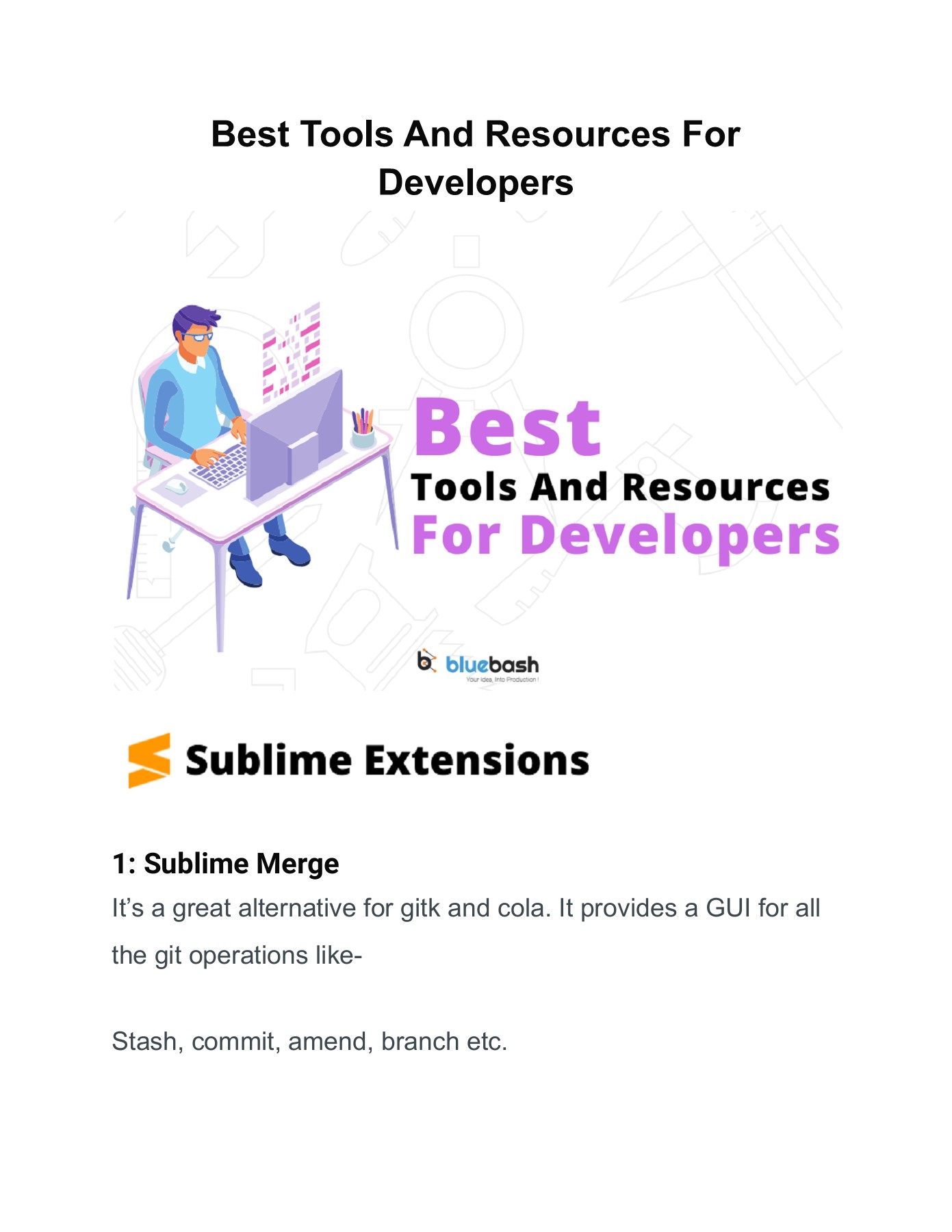 Best Tools And Resources For Developers - Bluebash - Page 1 - 9 | Flip ...