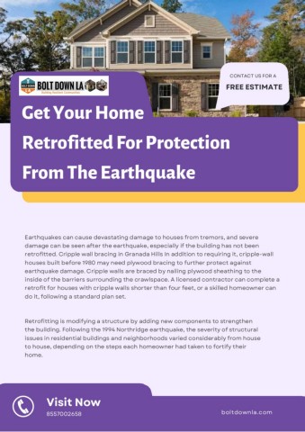Get Your Home Retrofitted For Protection From The Earthquake - Bolt ...