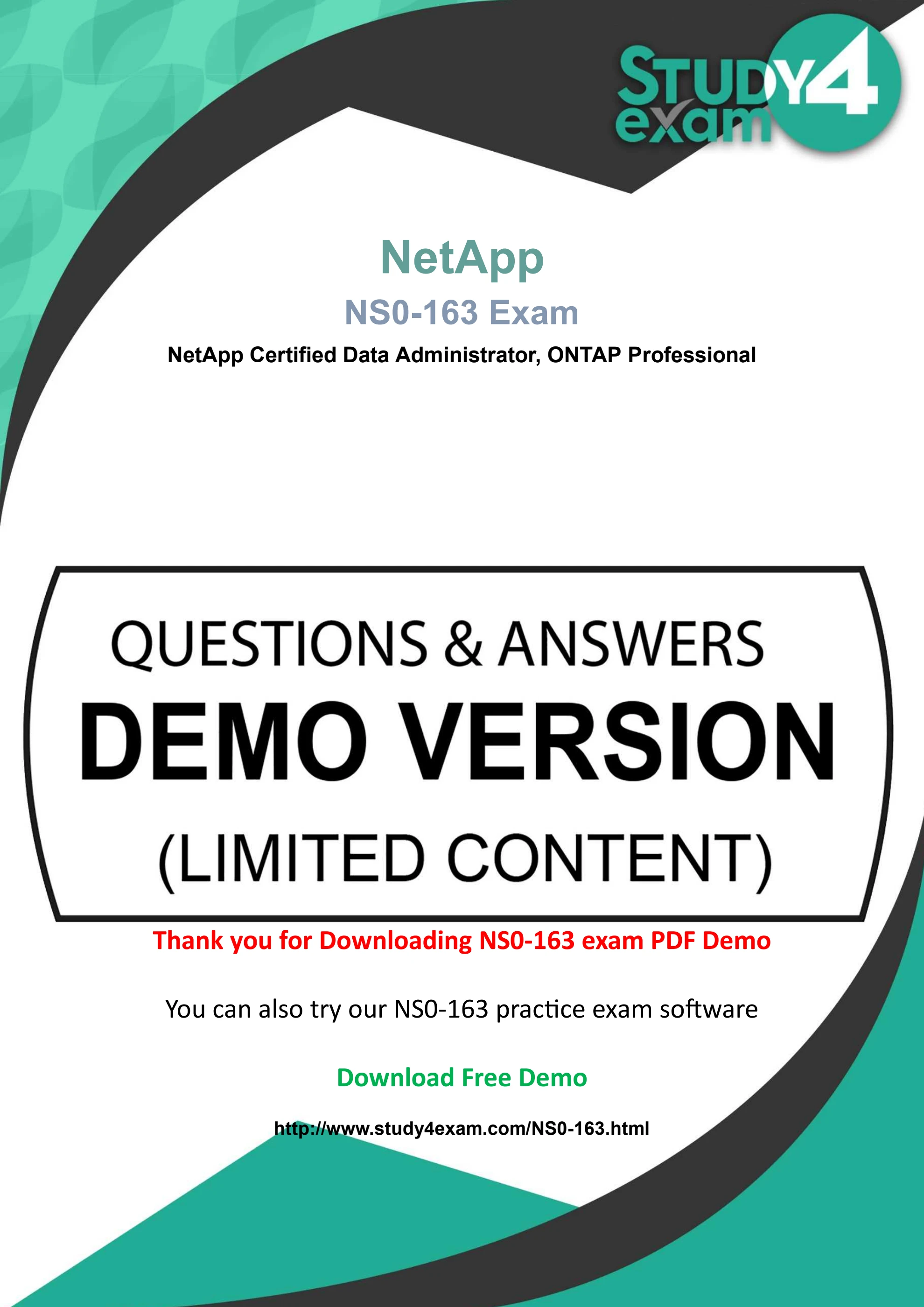 NetApp NS0-163 Exam PDF Questions - Adam Hales408 - Page 1 - 4 | Flip PDF Online | PubHTML5
