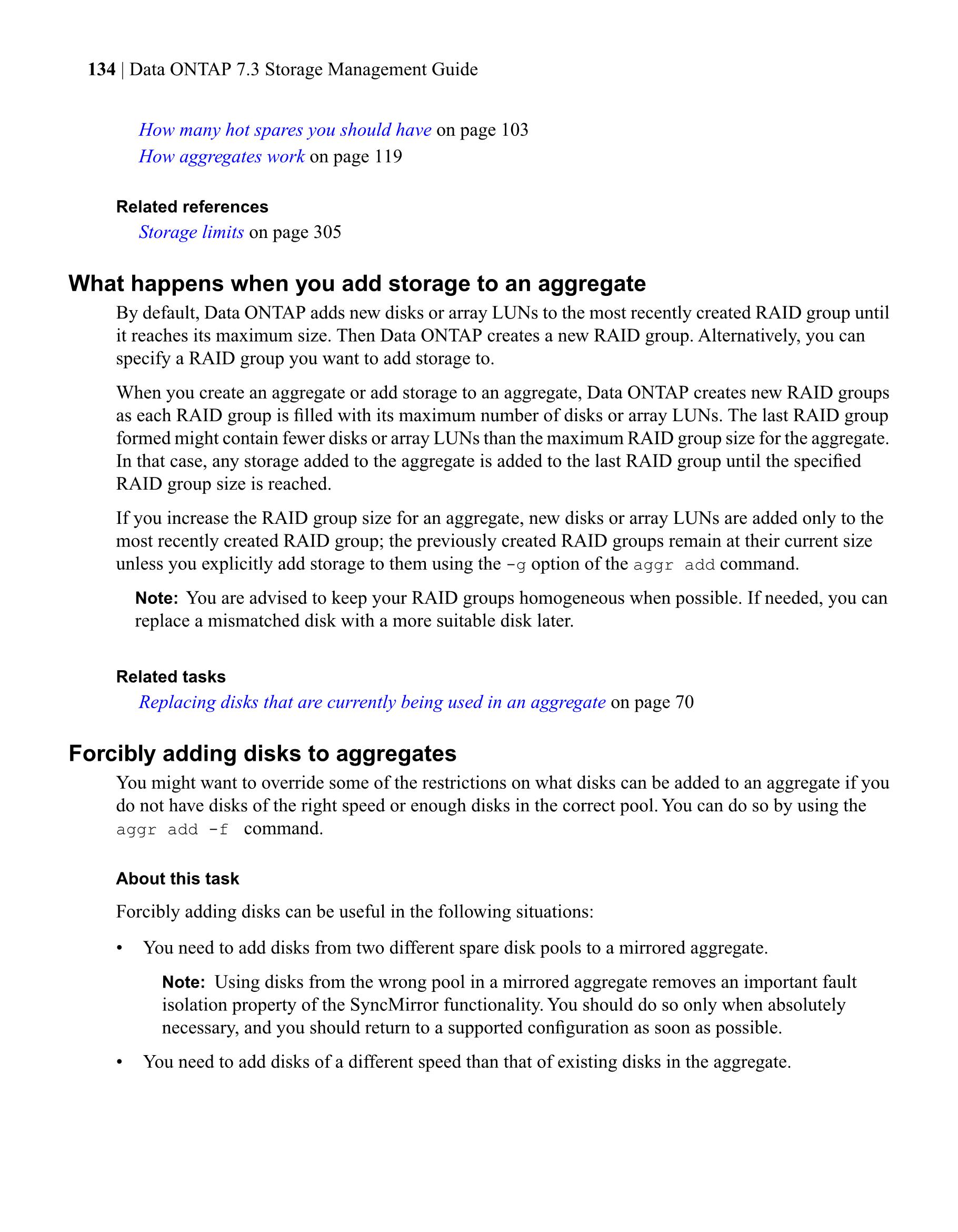 Data ONTAP 7.3 Storage Management Guide - pingliang2000 - Page 134 ...
