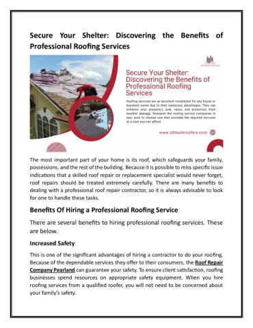 Secure Your Shelter: Discovering the Benefits of Professional Roofing ...