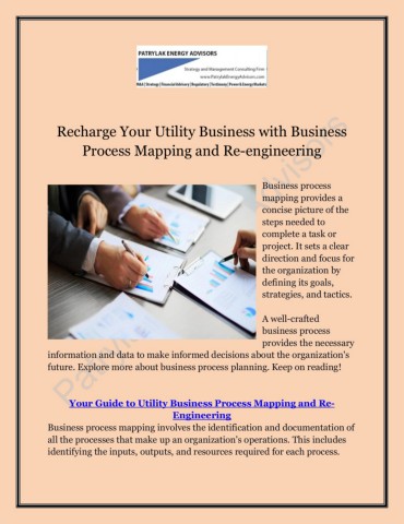 Utility Business with Business Process Mapping - Patrylak Energy Advisors